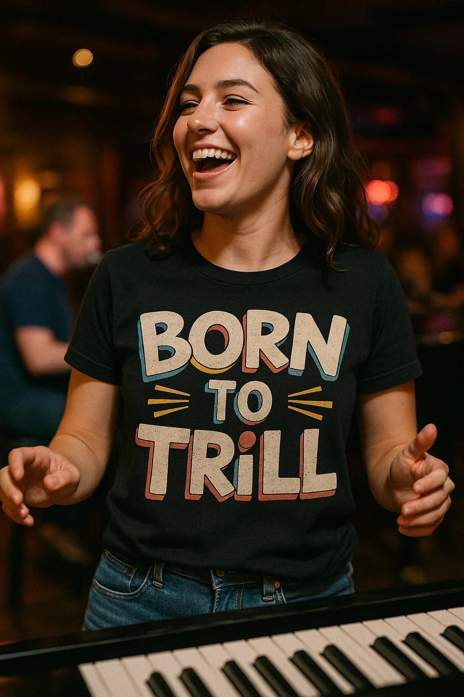 BORN TO TRILL Cartoon Pop Piano T-shirt, Music Lover Shirt, Funny ...