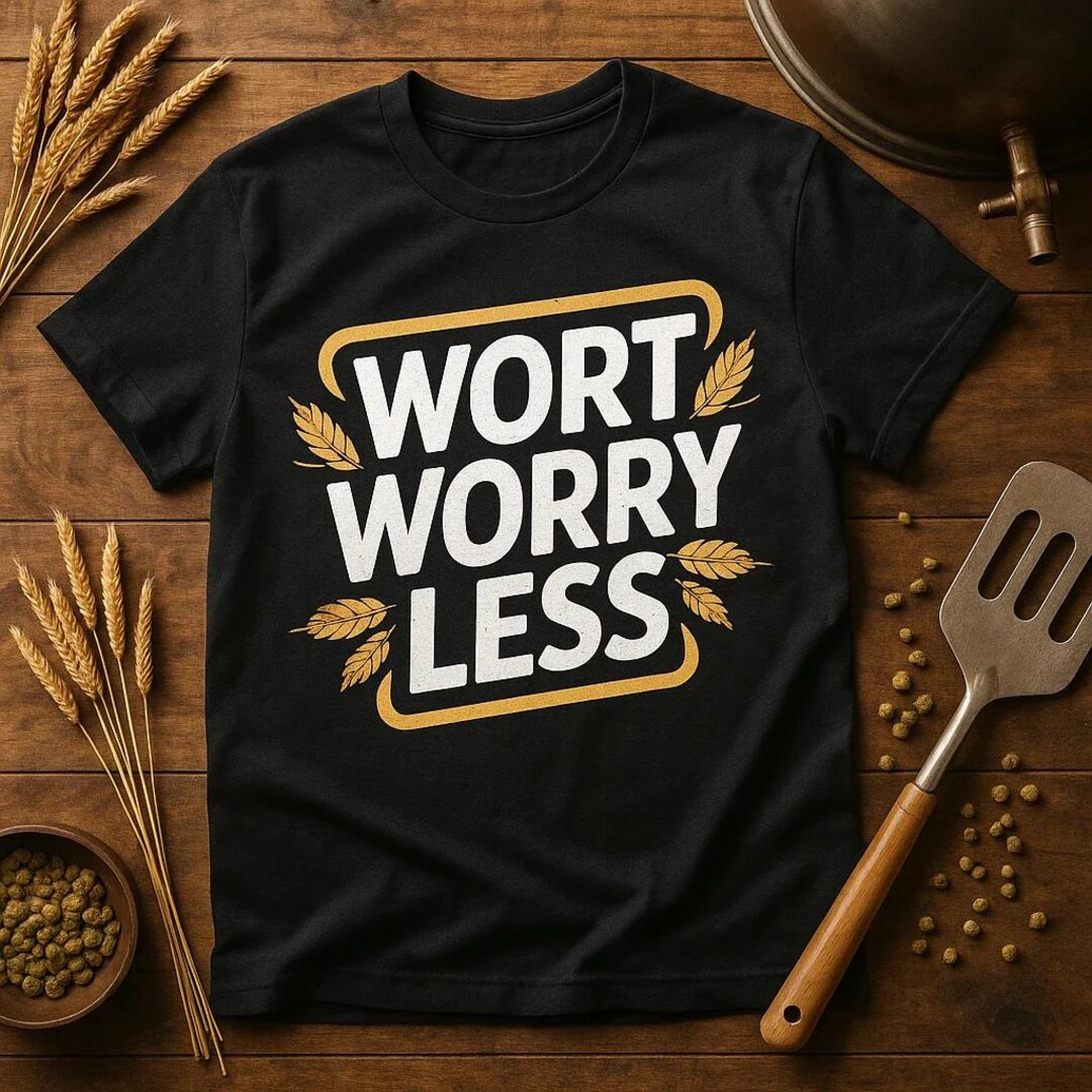 WORT WORRY LESS Hand-drawn Brewer T-shirt, Craft Beer Lover Shirt ...
