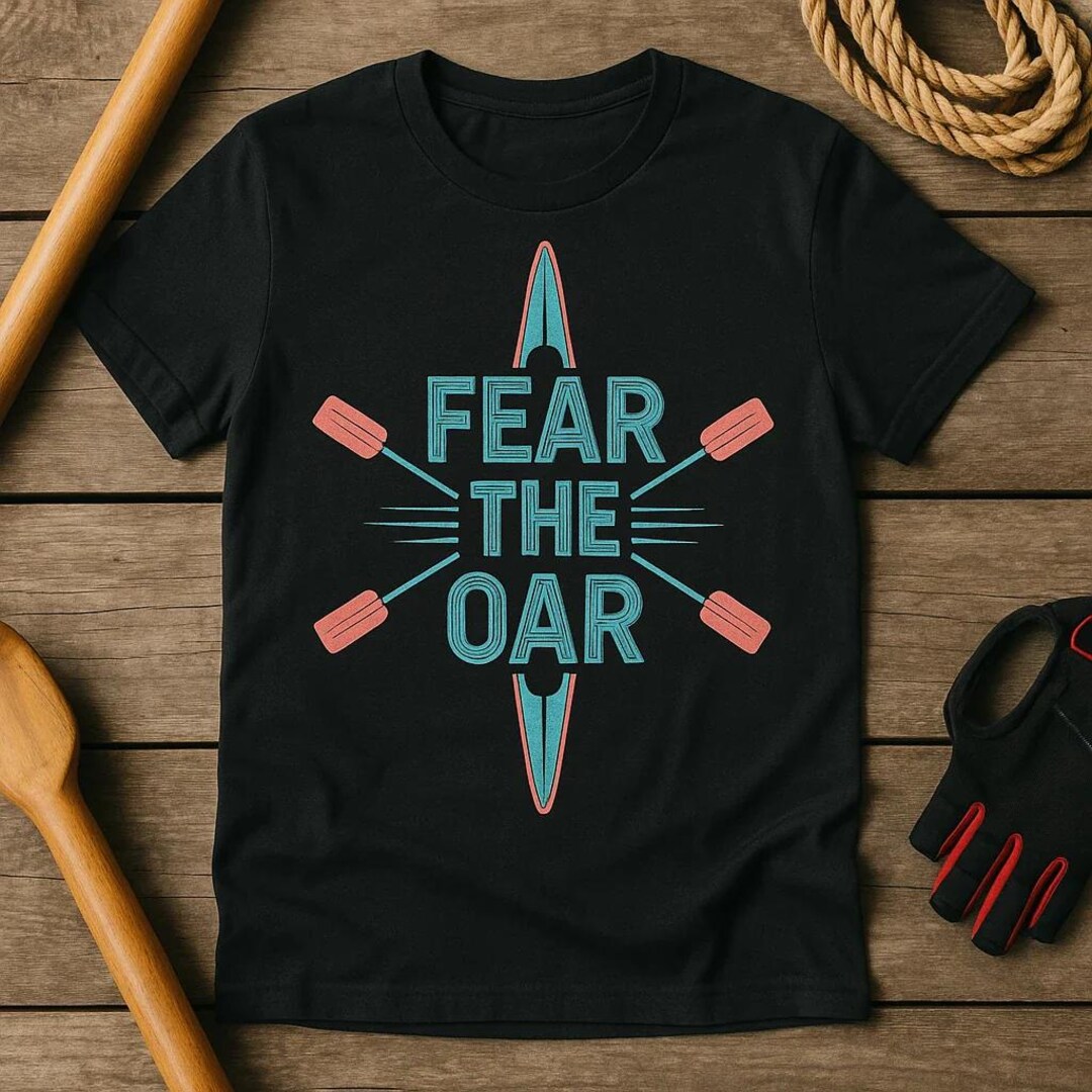 FEAR THE OAR Cyber Punk Neon Rowing T-shirt, Cool Crew Shirt for Men ...