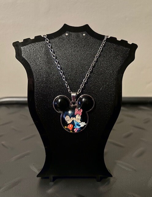 Cute Disney Style Mickey Mouse Head Cabochon Pendant Necklace Fashion ...