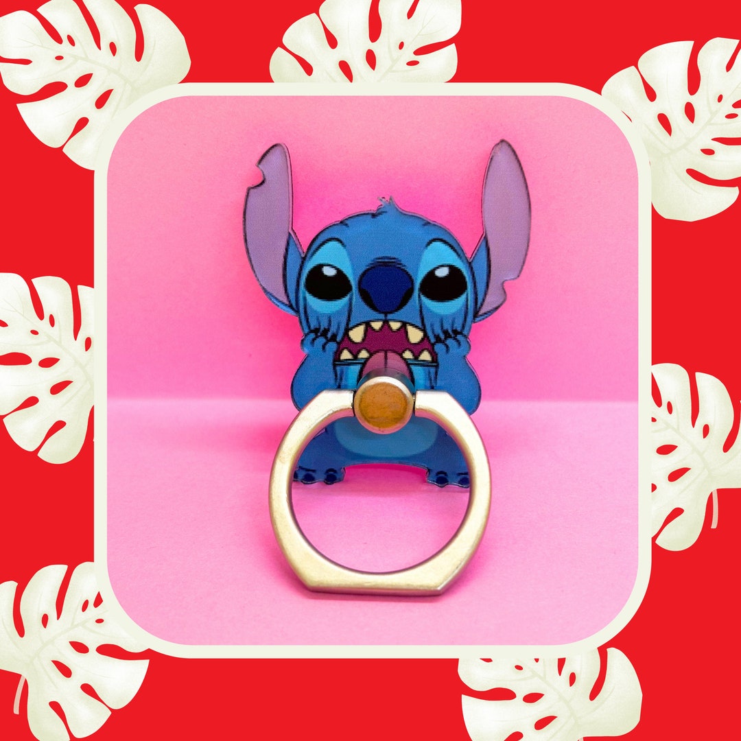 Disney Inspired Stitch Mobile Phone Ring Grip, Stand, Holder Cheeky ...