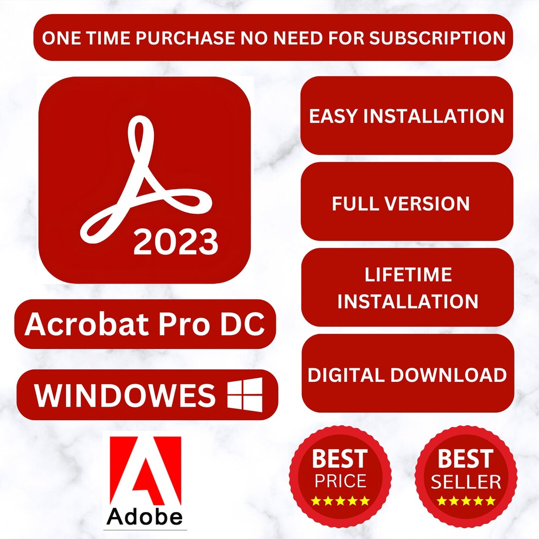 Adobe Acrobat Pro 2023 für Windows Lifetime Pre-aktiviert - Etsy.de