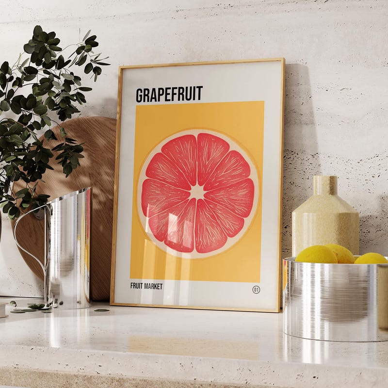 Grapefruit Print - Etsy