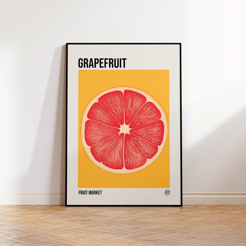 Grapefruit Print - Etsy