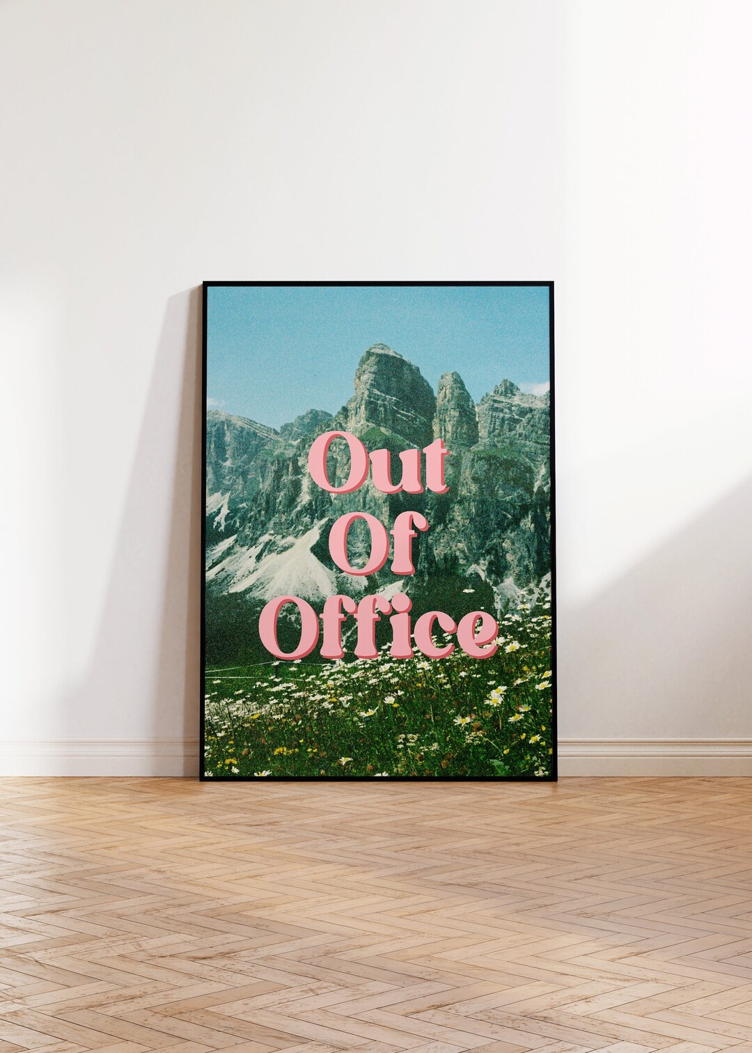 INNK Out of Office Landscape Wall Art Pink Text Preppy Typographic ...
