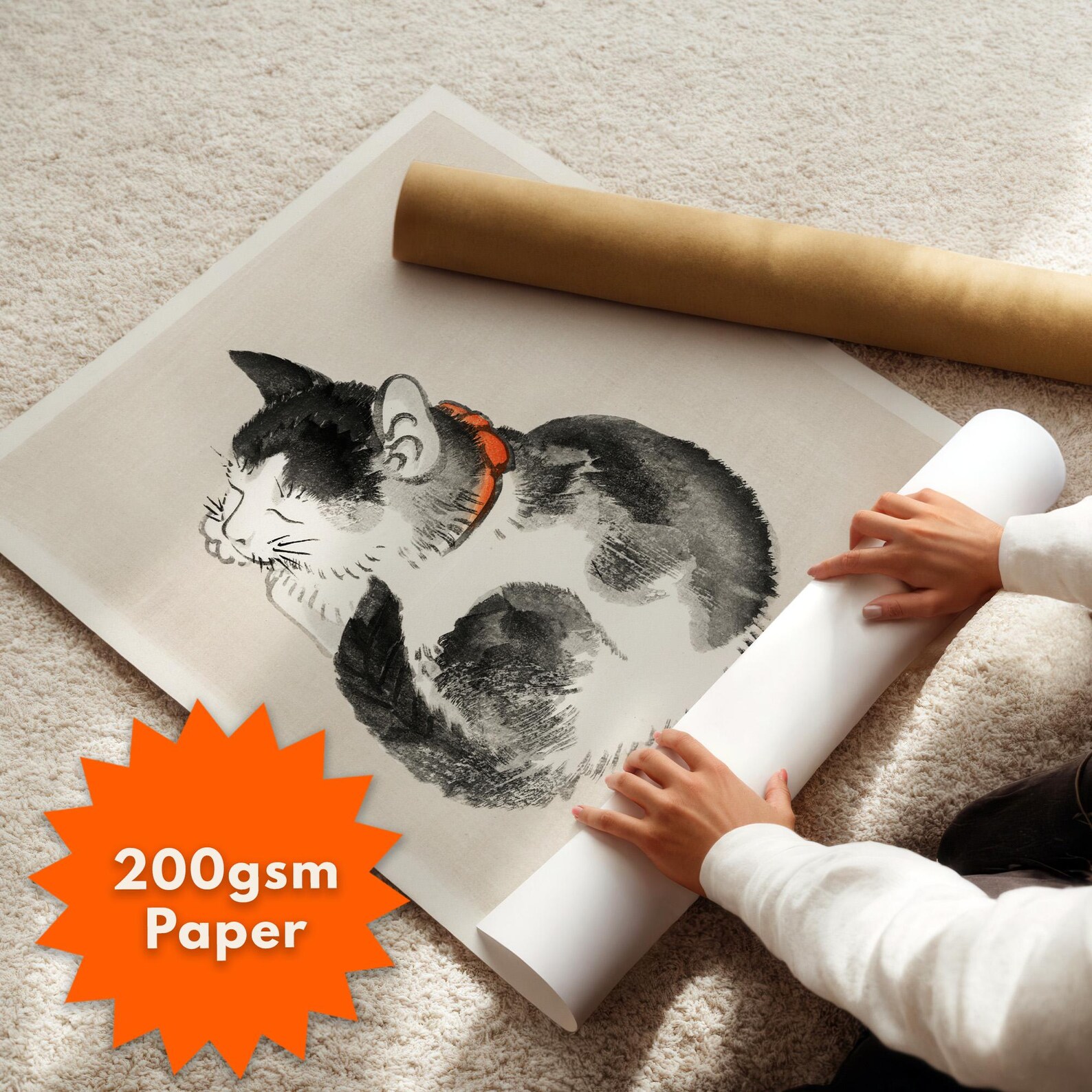 Vintage Japanese Cat Print: Ukiyo-e Woodblock Art Poster - Etsy