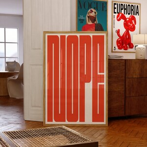 Nope Graphic Typography Poster Wall Art, Clean Text Art Graphic Design ...