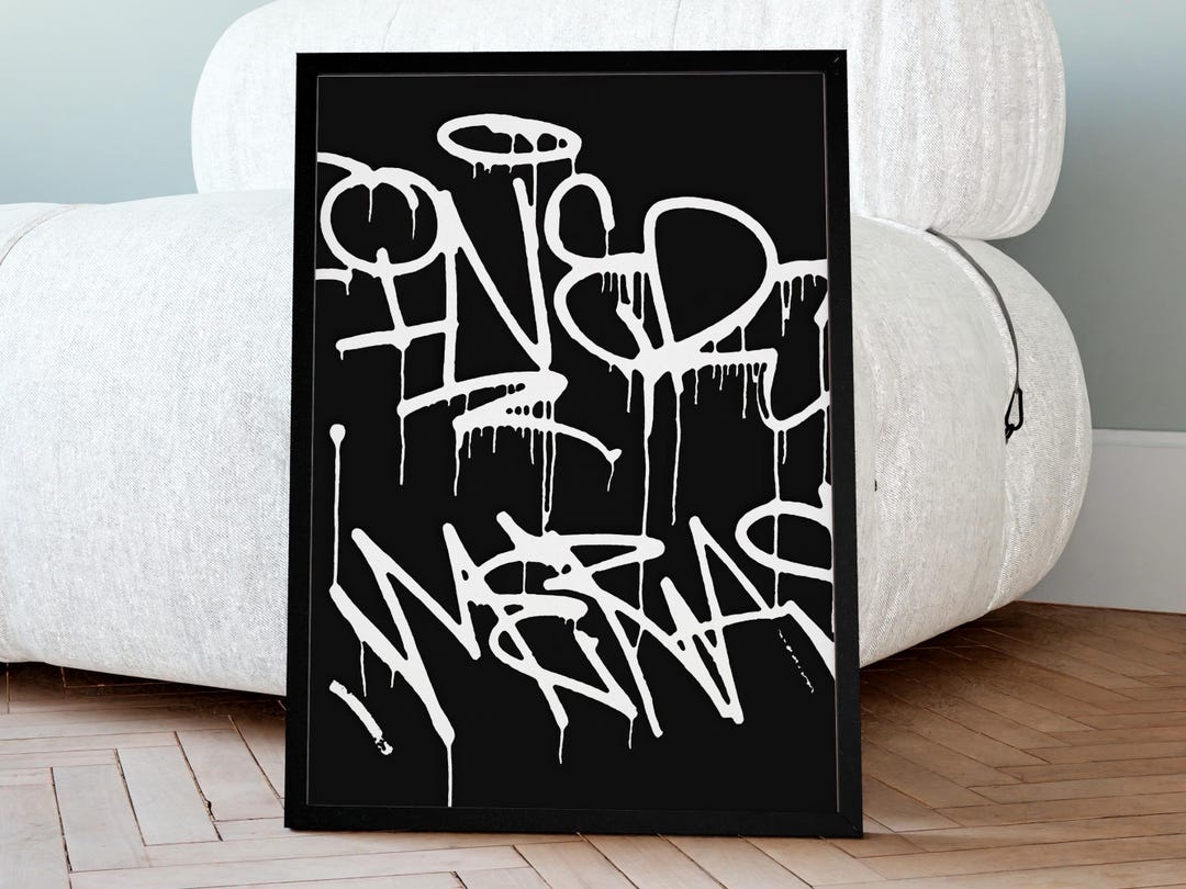 Graffiti Tag Street Art Print, Minimal Abstract Spray Paint Poster, NYC ...