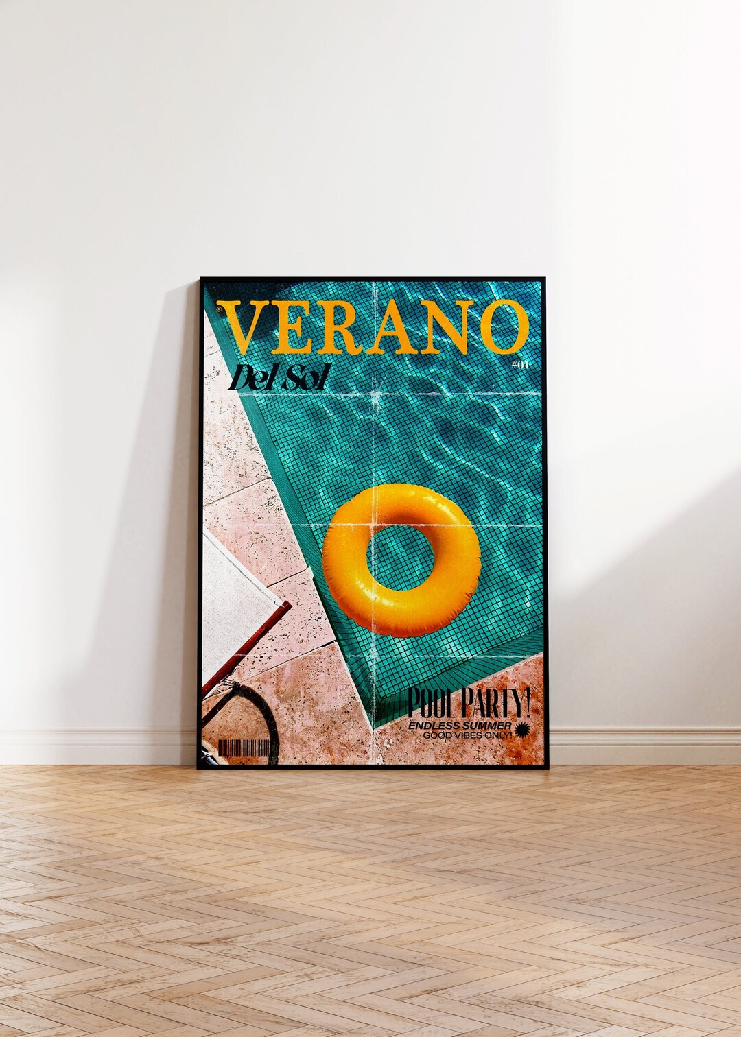 Summer Verano Magazine Poster Contemporary Blue Yellow Good Vibes ...