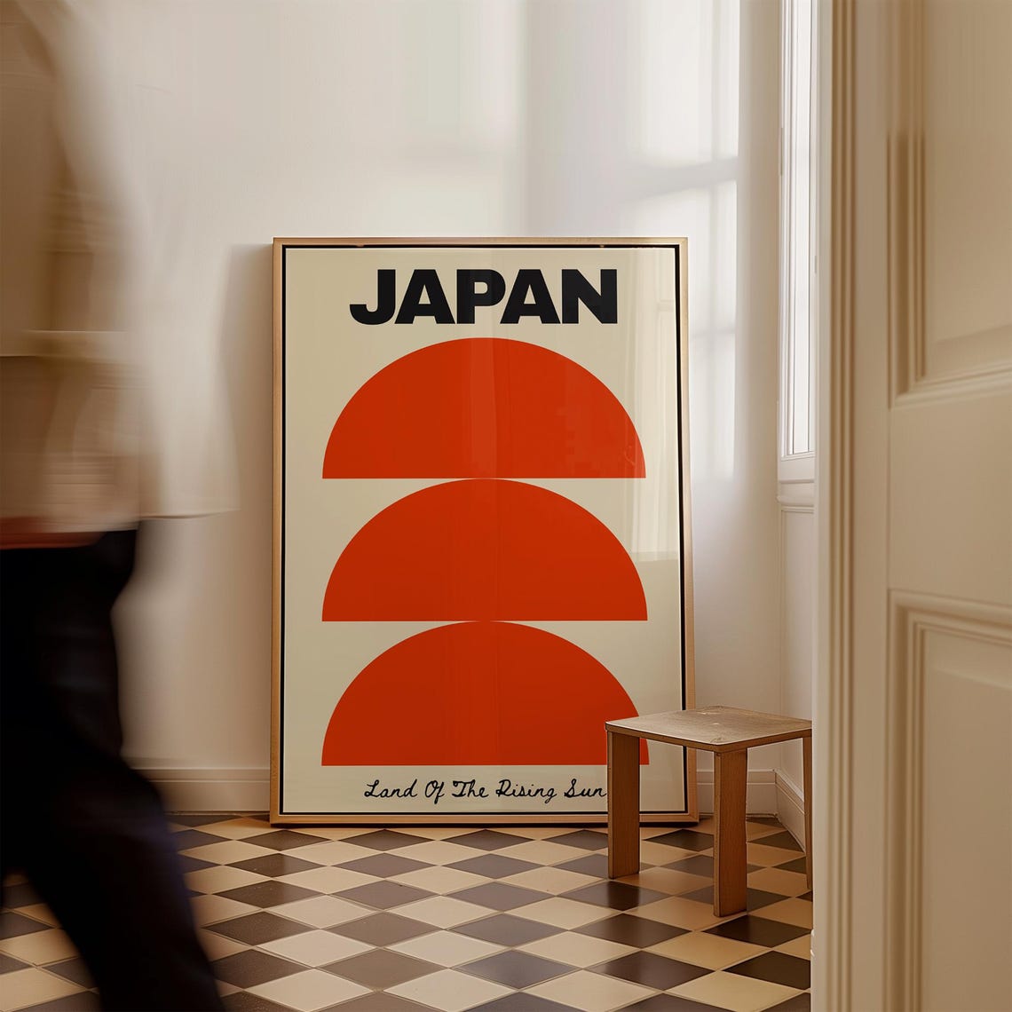 Red Rising Sun Japan Travel Poster: Minimalist Asian Wall Art - Etsy