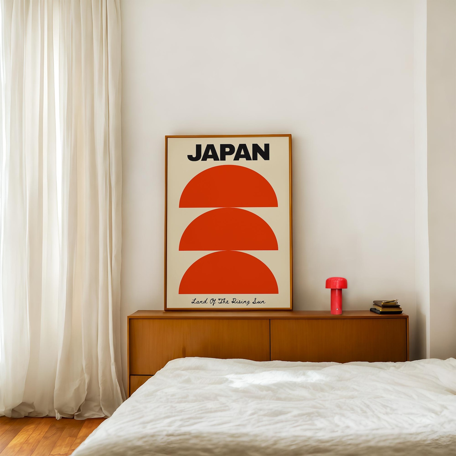 Red Rising Sun Japan Travel Poster: Minimalist Asian Wall Art - Etsy
