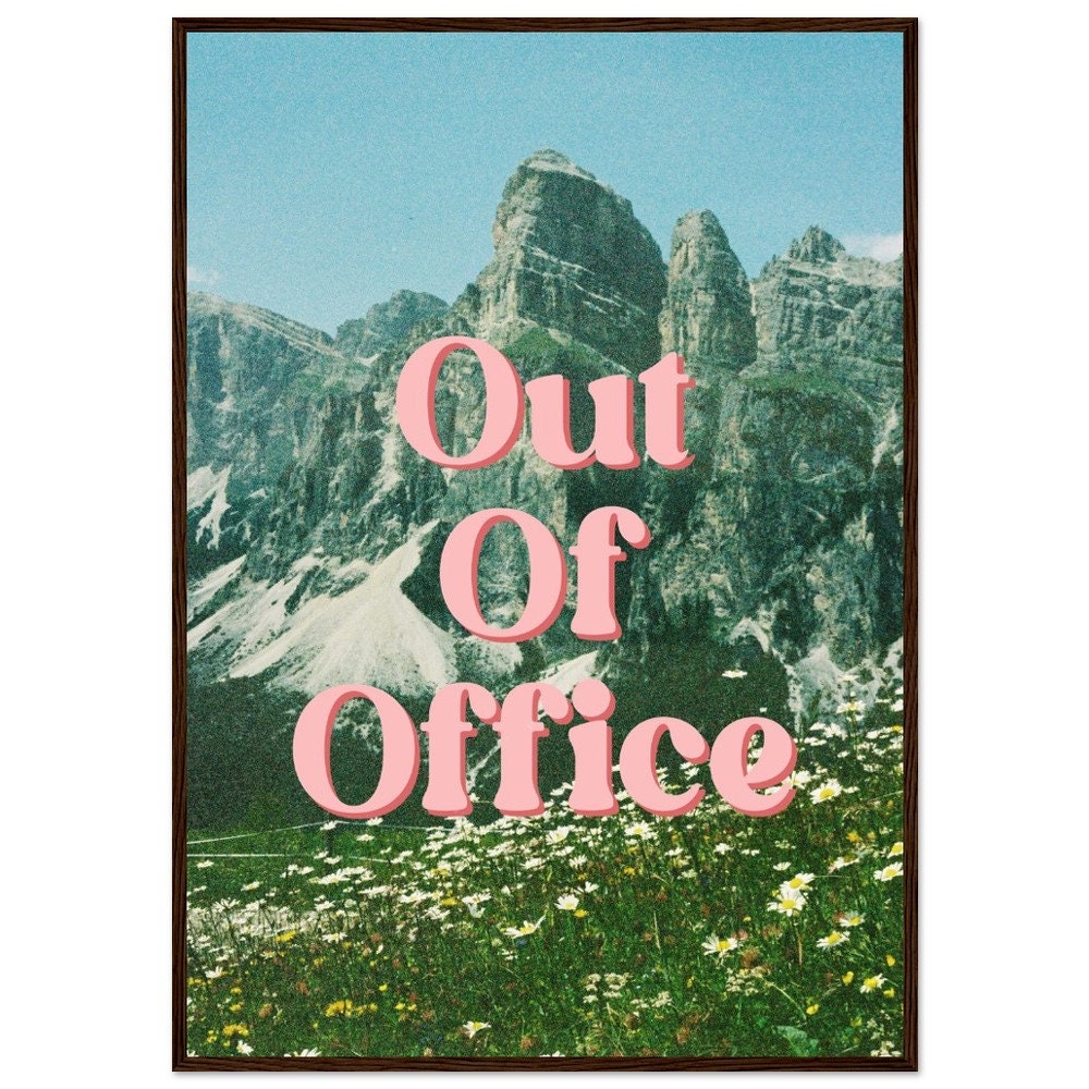 INNK Out of Office Landscape Wall Art Pink Text Preppy Typographic ...
