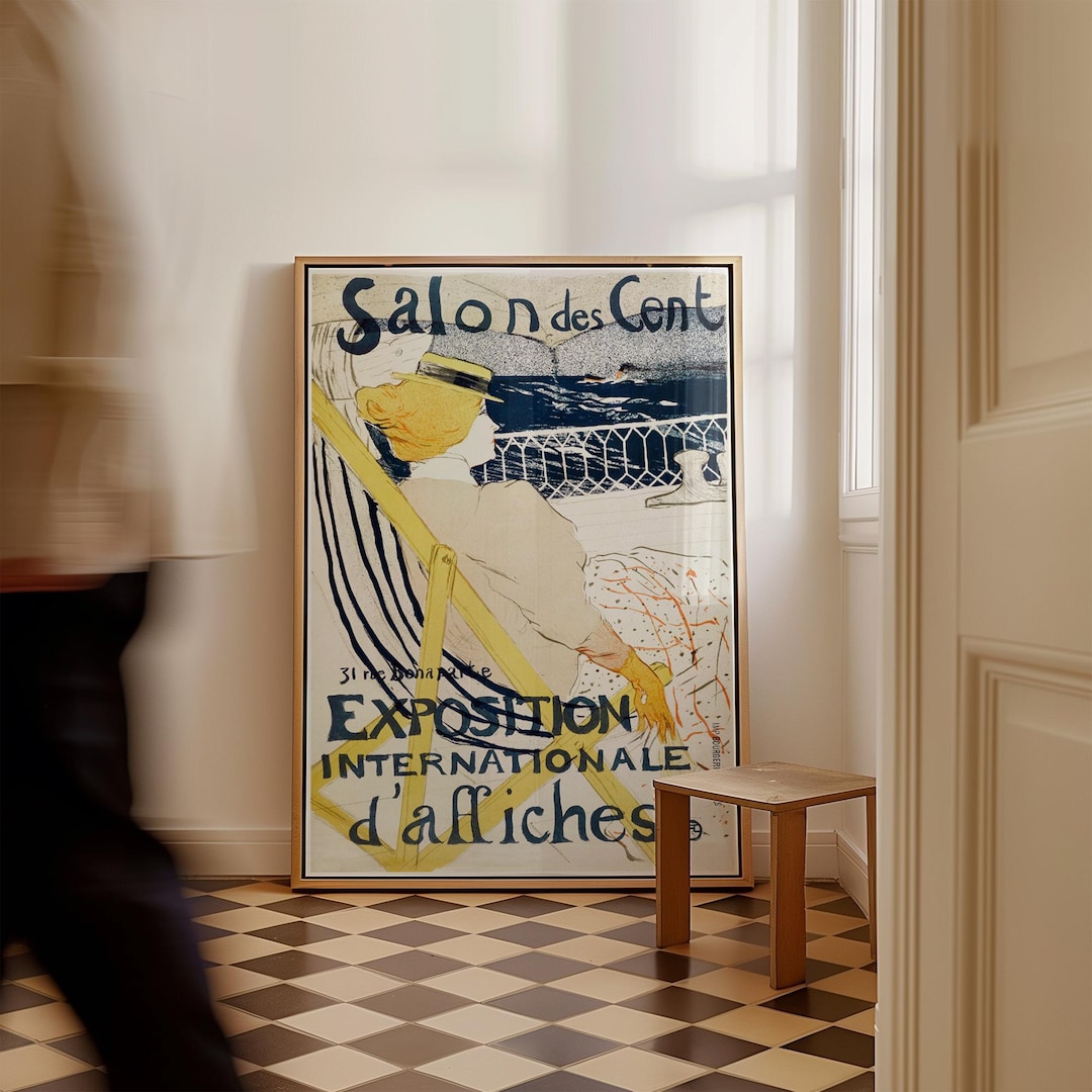 Vintage French Illustration Exhibition Poster, Classic Art Print ...
