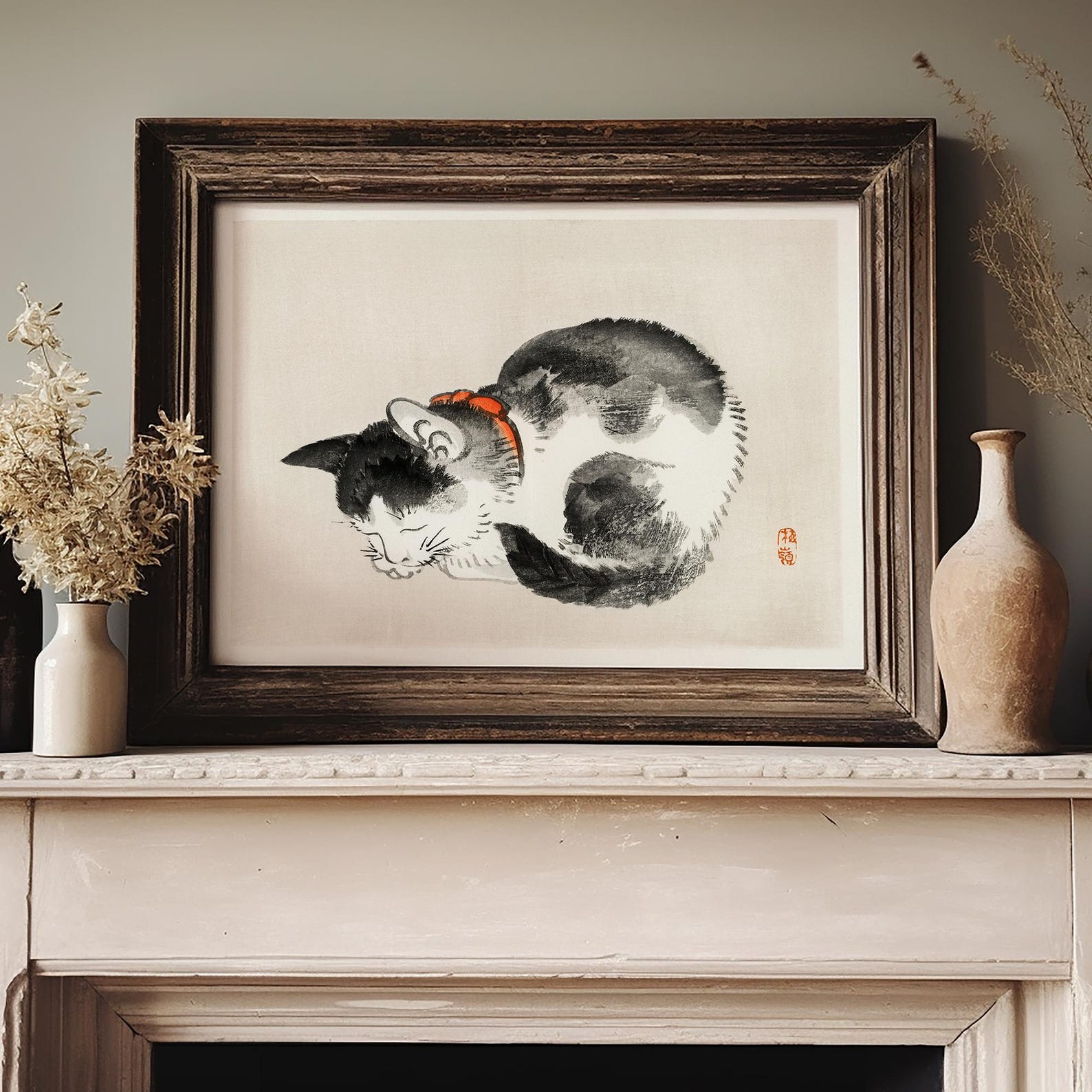 Vintage Japanese Cat Print: Ukiyo-e Woodblock Art Poster - Etsy