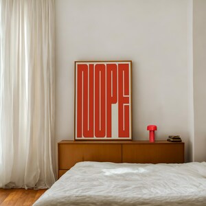 Nope Graphic Typography Poster Wall Art, Clean Text Art Graphic Design ...