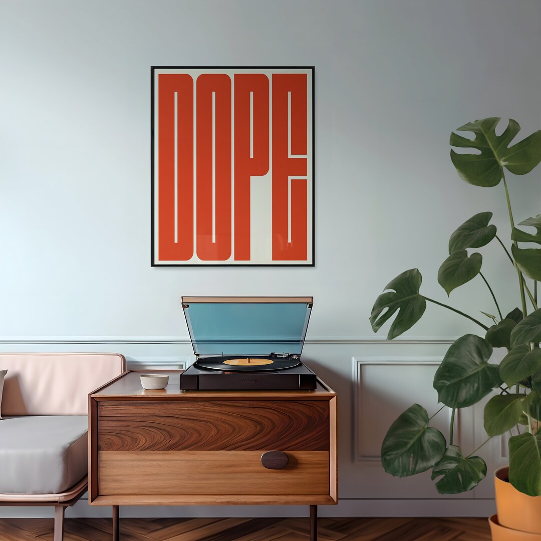 Dope Typography Poster, Bold Red & White Graphic Art Print - Etsy