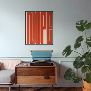 Nope Graphic Typography Poster Wall Art, Clean Text Art Graphic Design ...