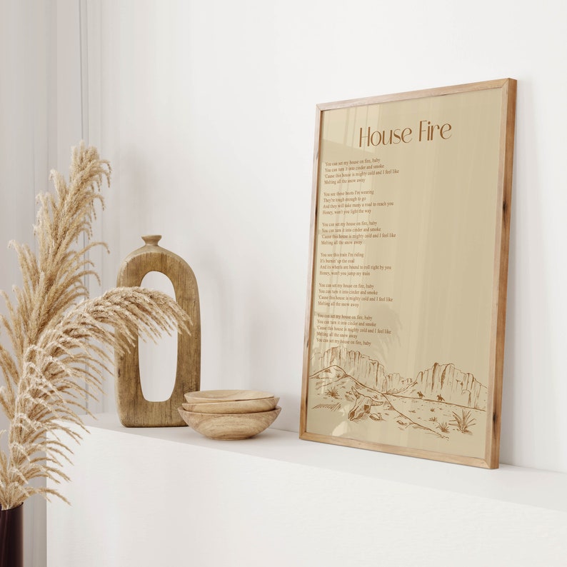 House Fire - Tyler Childers Lyrics - Digital Download - Printable Wall ...