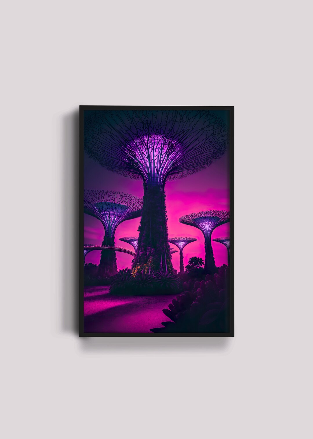 Singapore Synthwave Style Travel Poster | City Wall Art Print ...
