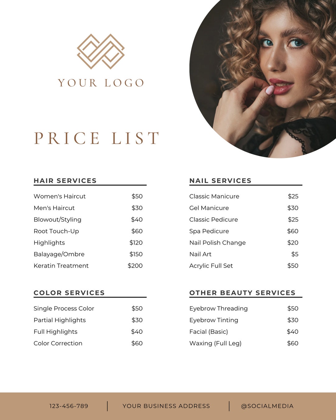 Professional Price List Template for Small Businesses - Etsy