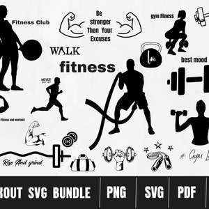 Workout SVG Bundle, Gym SVG Bundle, Fitness SVG, Exercise Svg ...