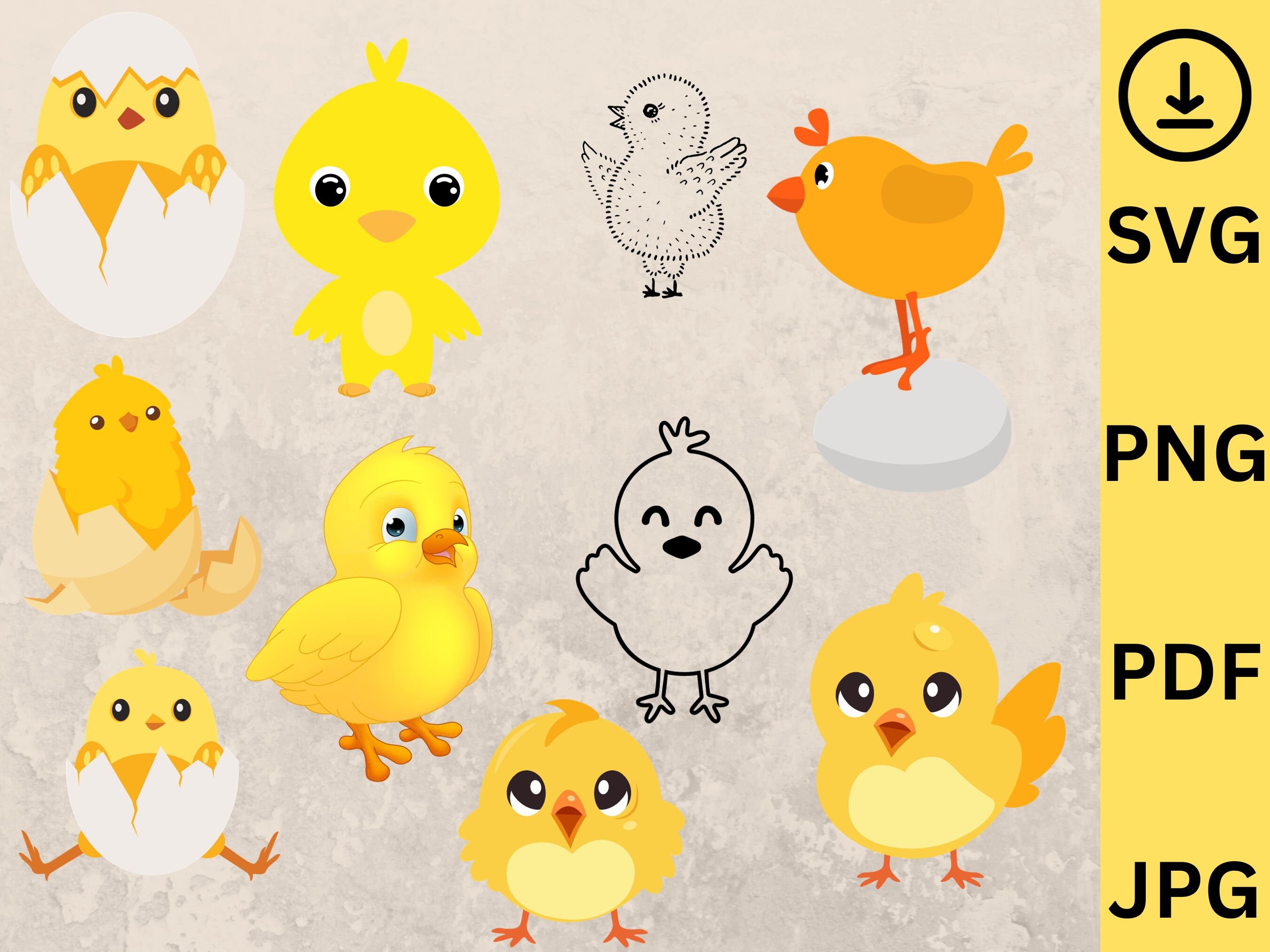 Cute Chicken Baby Svg Bundle, Baby Chicken Clipart, Baby Chick Cut ...