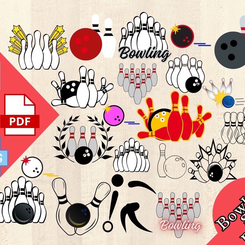 Bowling Svg - Etsy