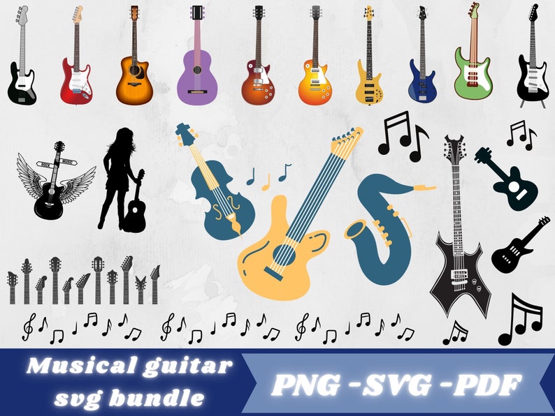 Guitar Svg Bundle, Guitar Png Bundle, Guitarist Svg Bundle, Guitarist ...