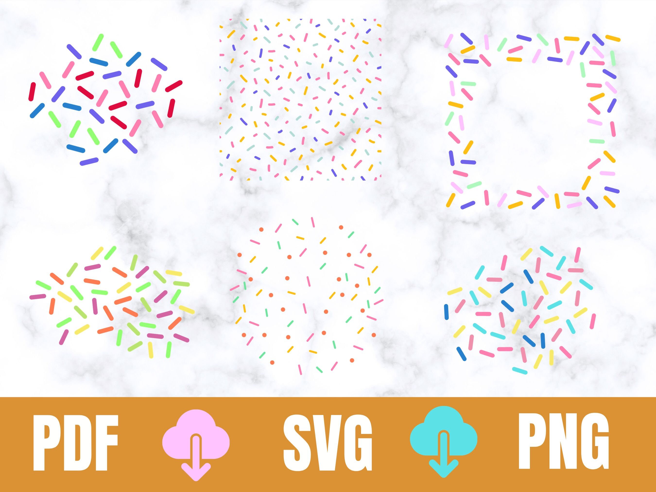 Sprinkle Pattern Svg, Confetti Svg, Bakery SVG, Donuts SVG , Sprinkles SVG, Cake Svg, Birthday ...