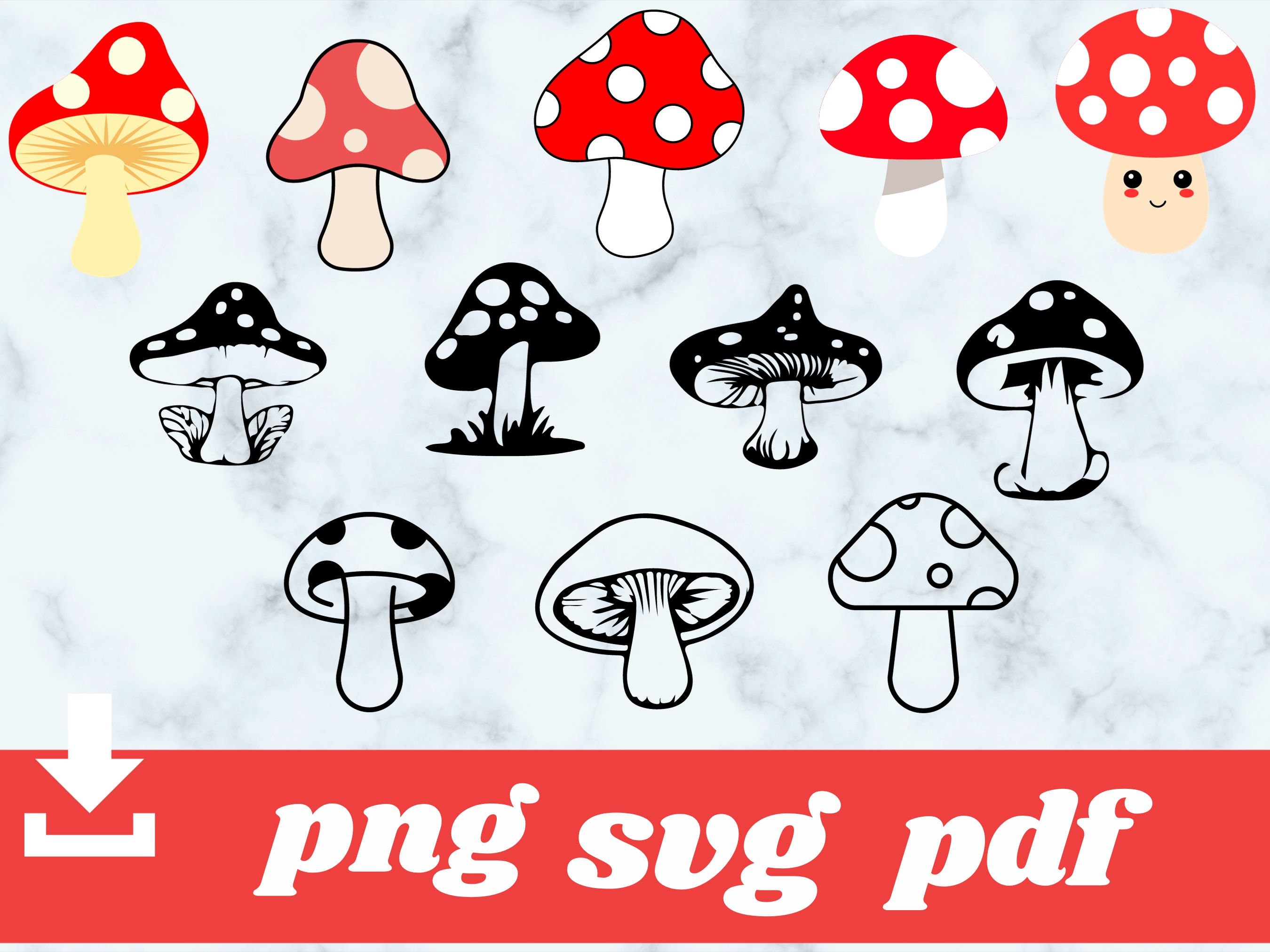 Mushroom SVG Bundle, Mushroom Image, Mushroom Clipart, Mushroom Cut ...