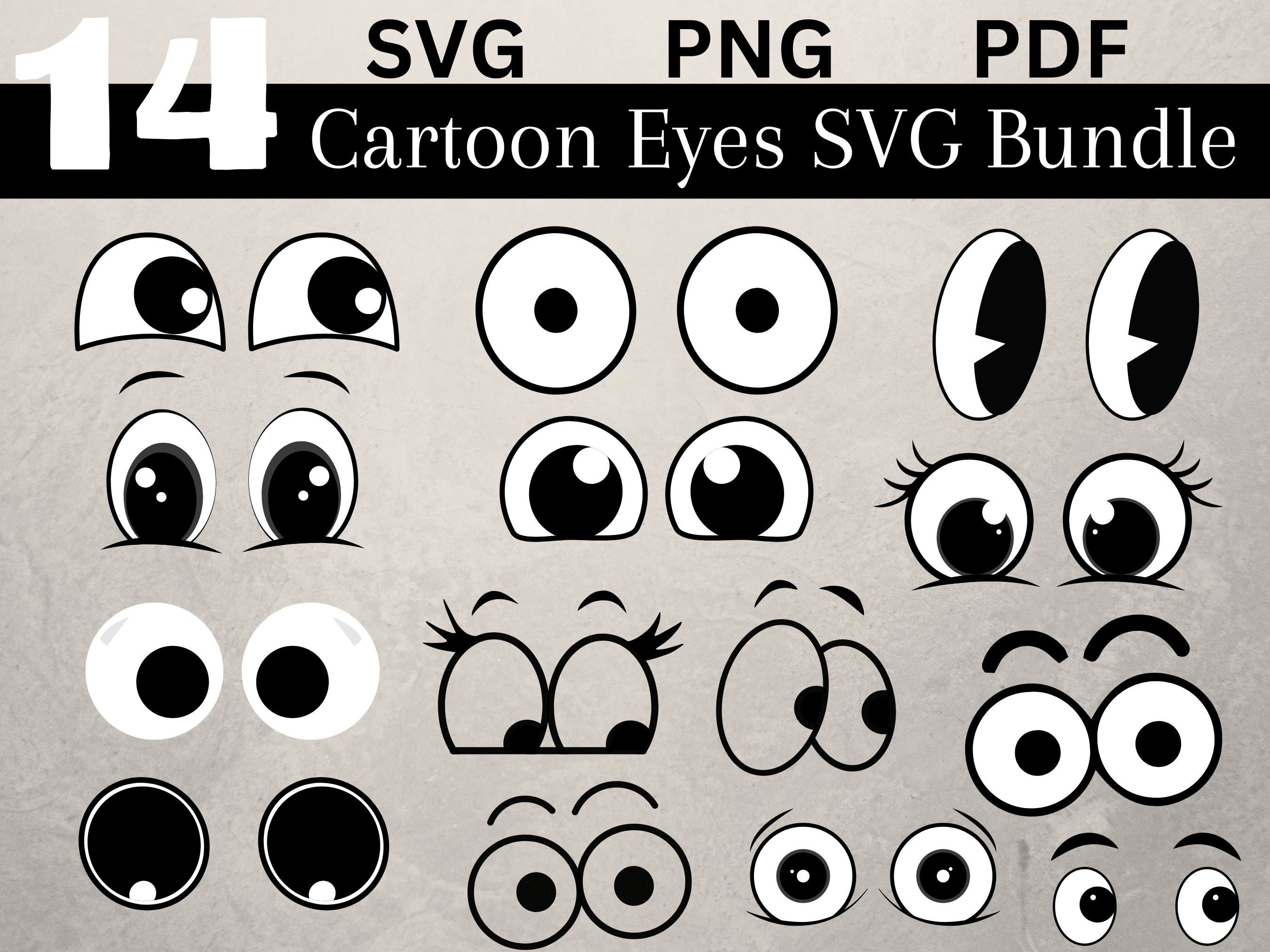 SVG Eyeballs in a Cartoon Cartoon Eyes Cricut SVG PNG Files Cut Files ...
