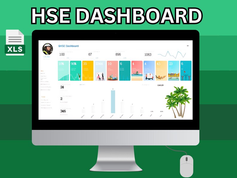 HSE Dashboard | Microsoft Excel Template | Safety Report | Safety KPI ...