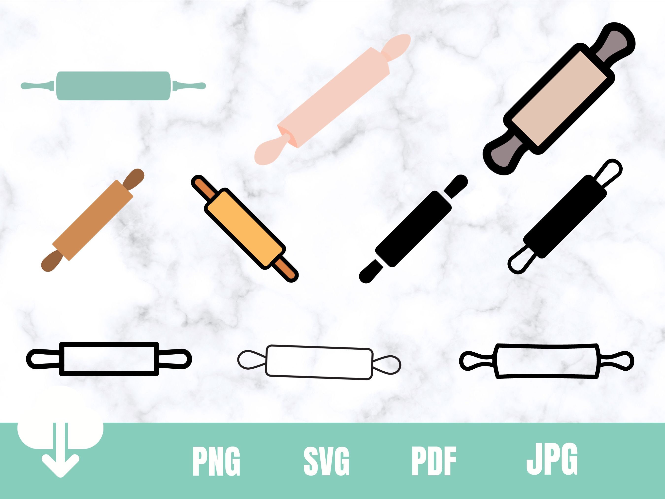 Rolling Pin SVG, Rolling Pin PNG, Bakery Clipart PNG, Bake Svg, Cricut ...