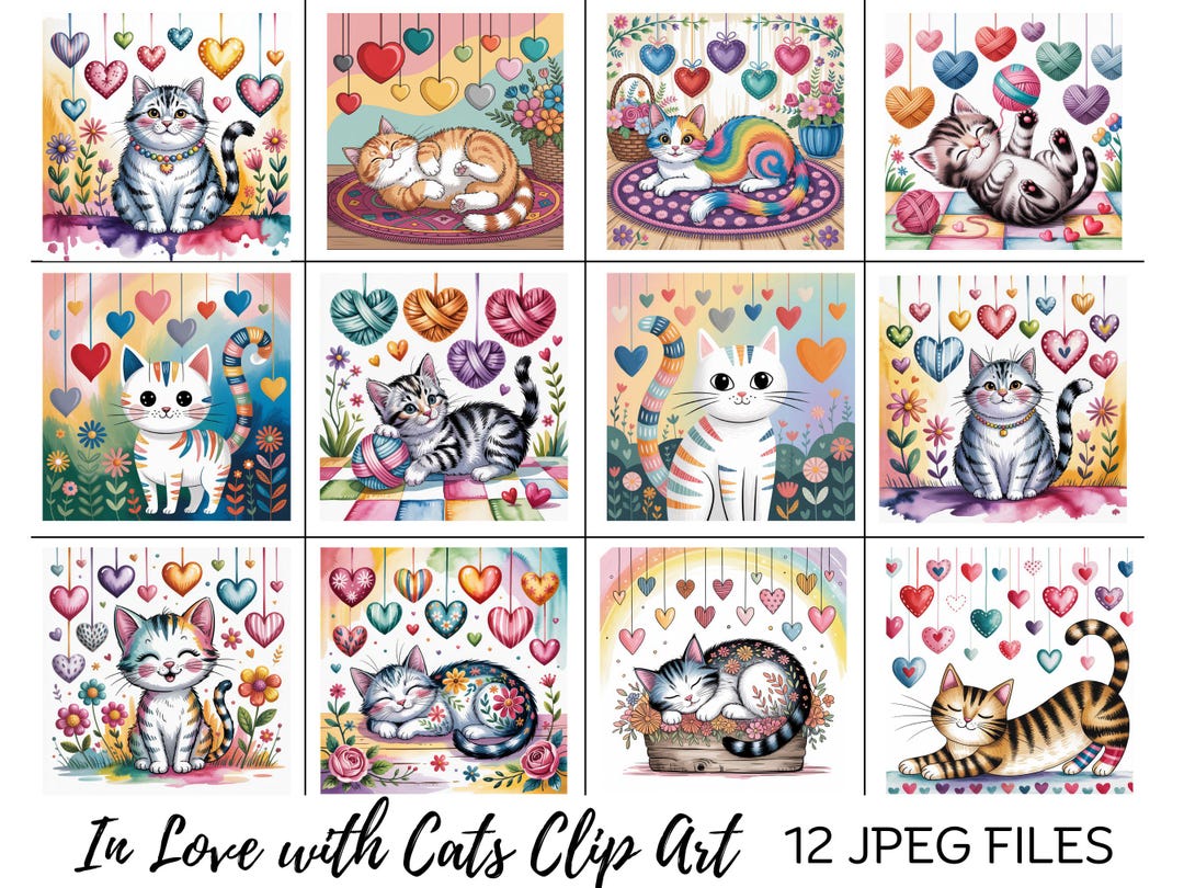 Cats Clipart Bundle, Cat Art, Sublimation Designs (digital Download) - Etsy