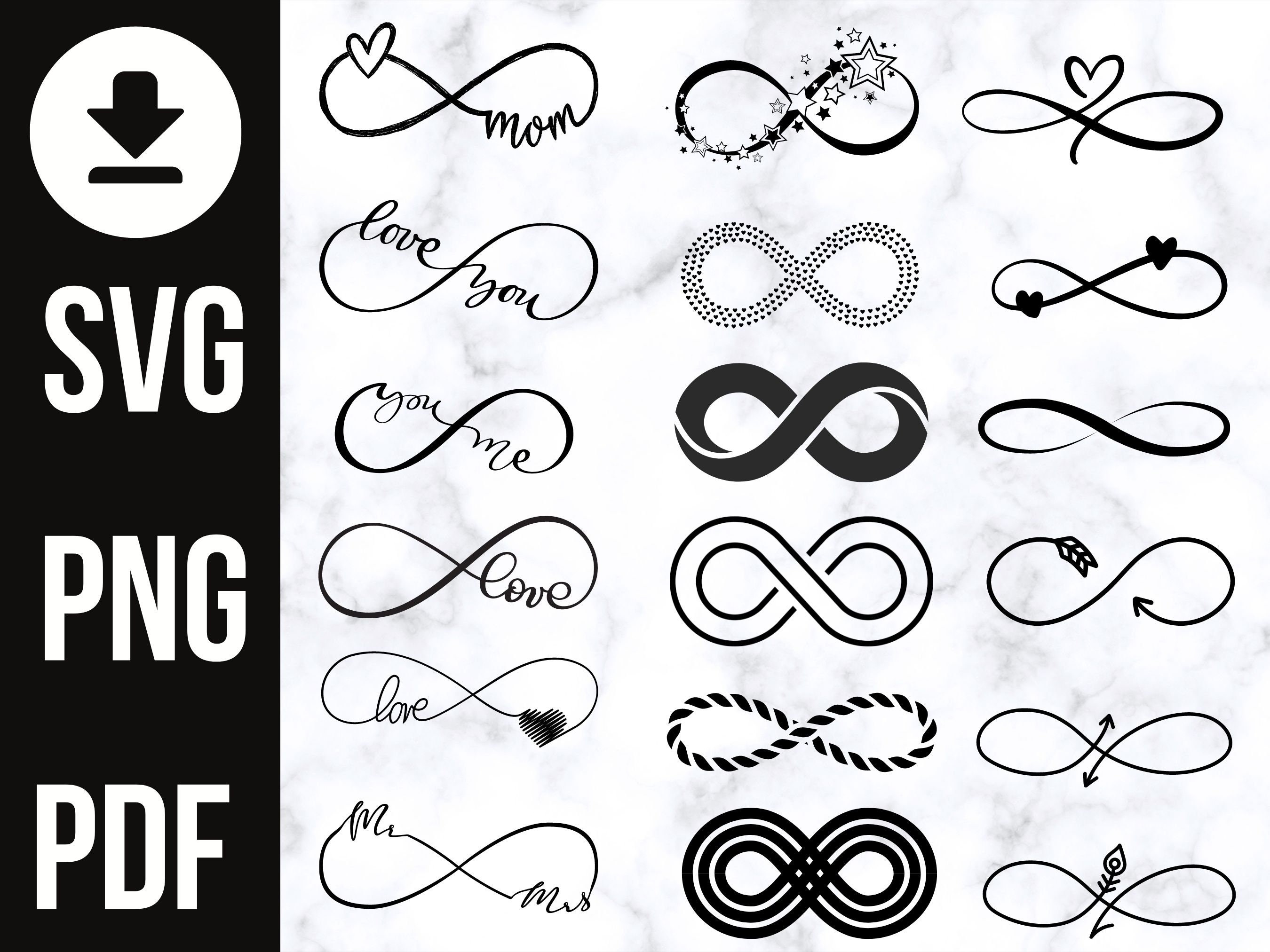 Infinity Symbol SVG Bundle, Infinity Heart SVG, Infinity Bundle SVG ...