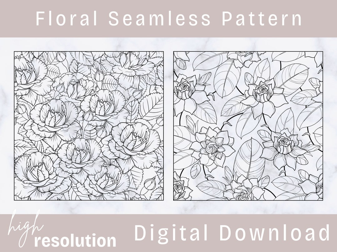 Floral Patterns Svg Bundle, Seamless Backgrounds, Floral Designs ...