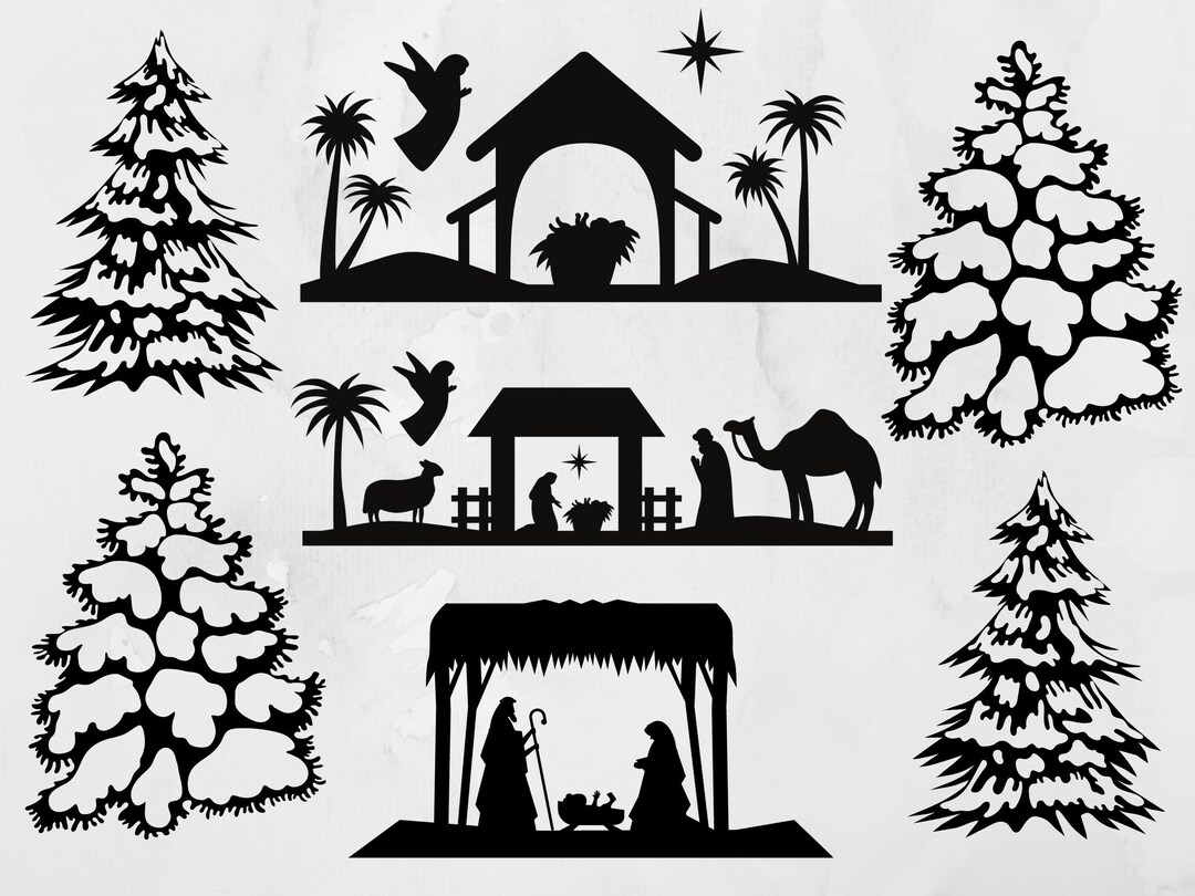 SVG Nativity Bundle, Christmas Decoration SVG, Christmas SVG, Nativity ...