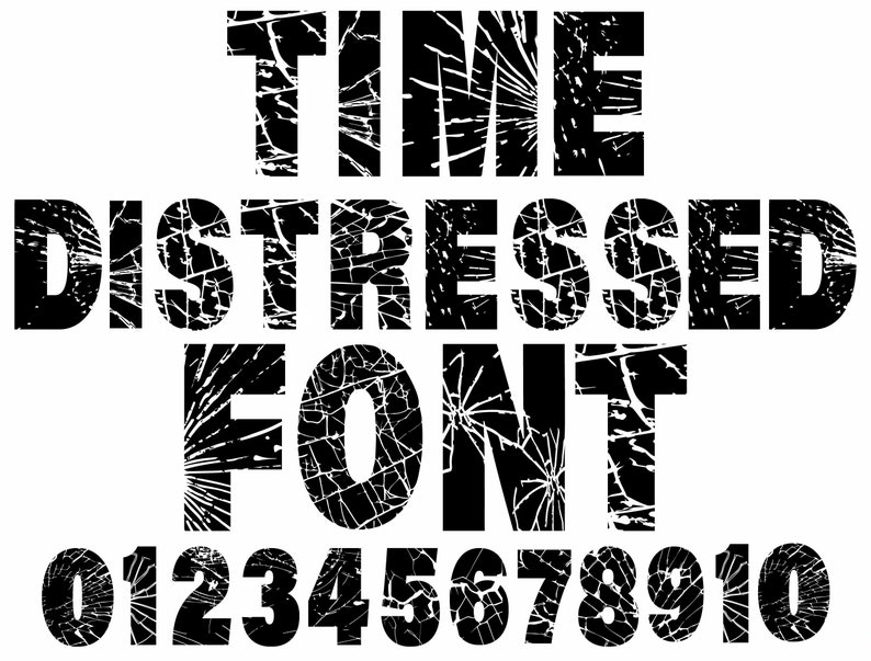 Distressed Font Clipart, Grunge Font, Distressed Letters and Numbers ...