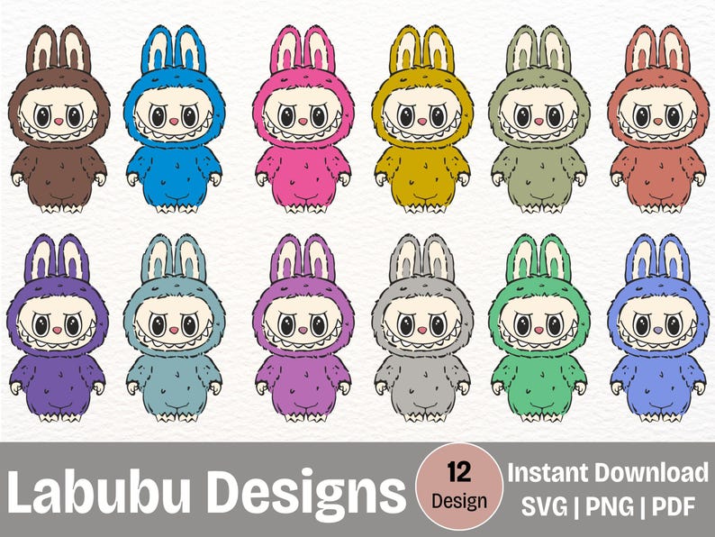 Labubu Designs SVG Bundle, Labubu Clipart, Labubu PNG, Cute Labubu ...