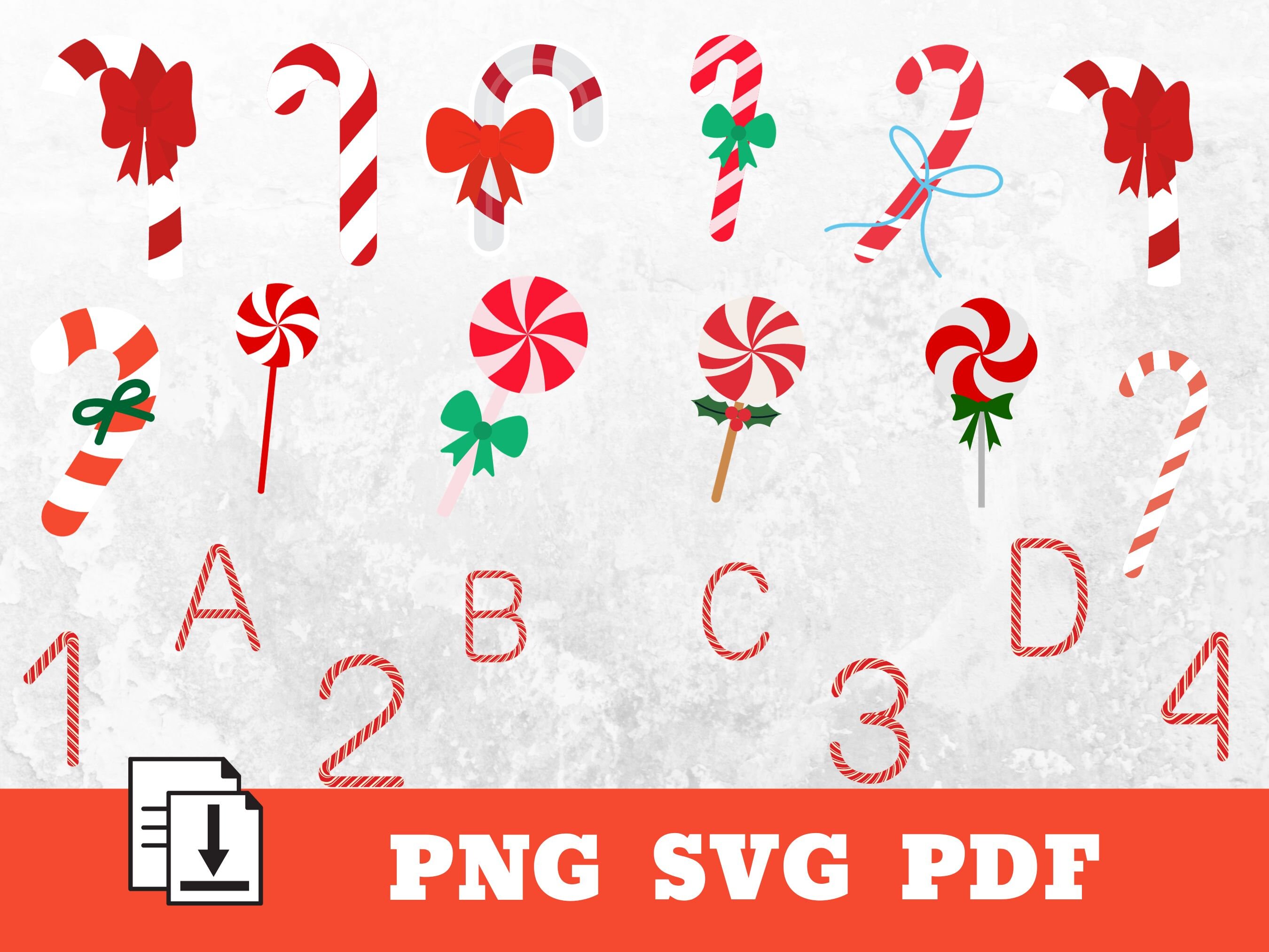 Candy Cane SVG Bundle, Christmas SVG Bundle, Candy Cane Clip Art, Candy ...