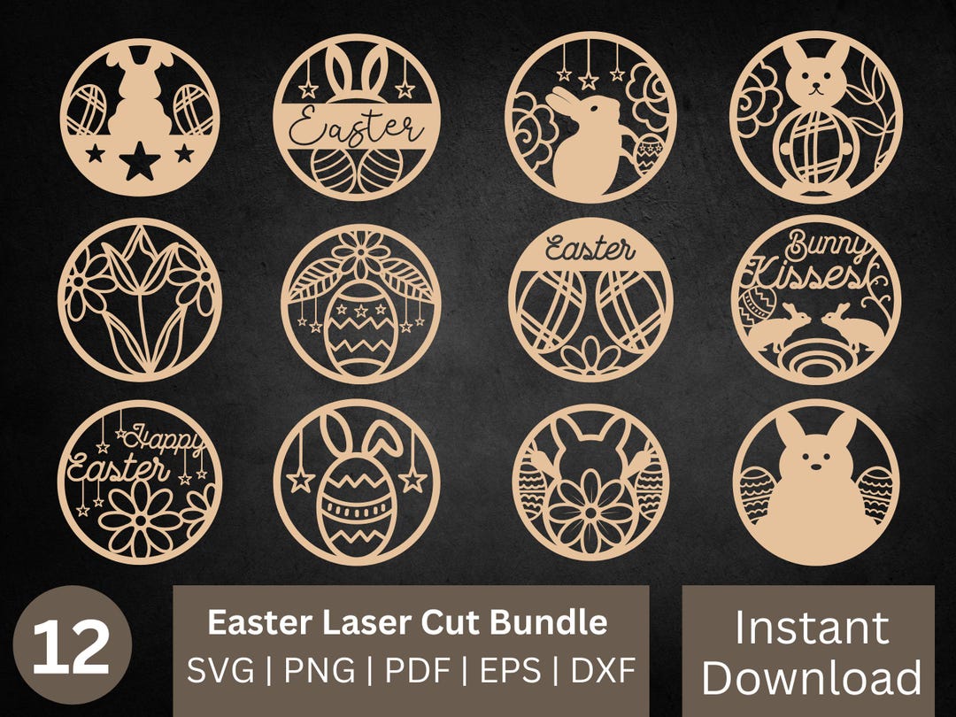 Easter Laser Cut Files SVG Bundle, Layered Easter, Laser Cut Easter ...