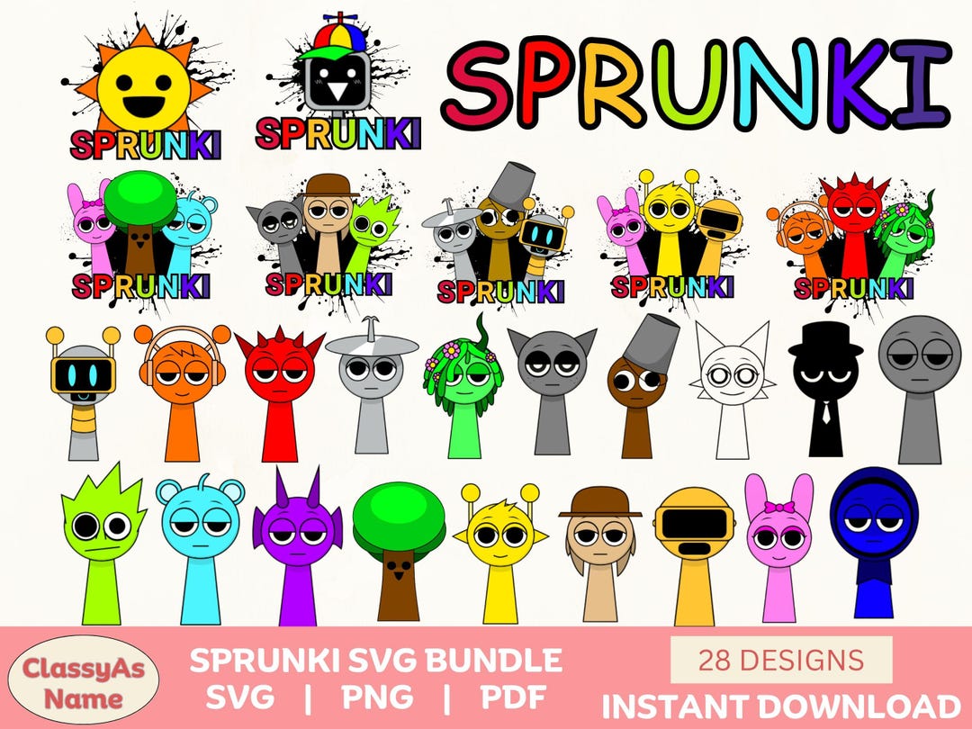 Incredibox Sprunki Clipart Bundle: Fun Music Character Designs (SVG ...