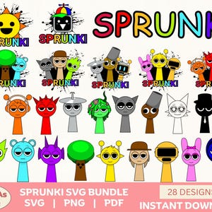 Incredibox Sprunki Clipart Bundle: Fun Music Character Designs (SVG ...