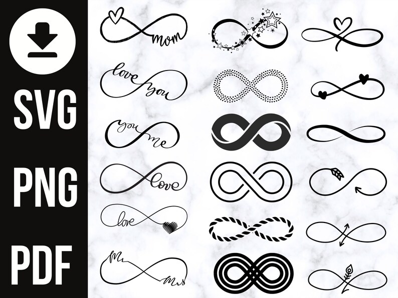 Infinity Symbol SVG Bundle, Infinity Heart SVG, Infinity Bundle SVG ...