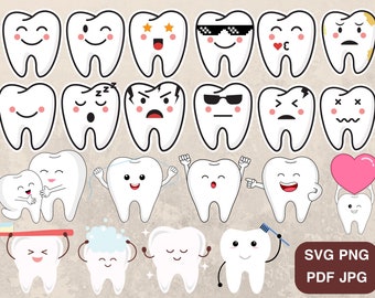Tooth SVG Bundle Tooth PNG Bundle Tooth Clipart Tooth SVG Cut Files for ...