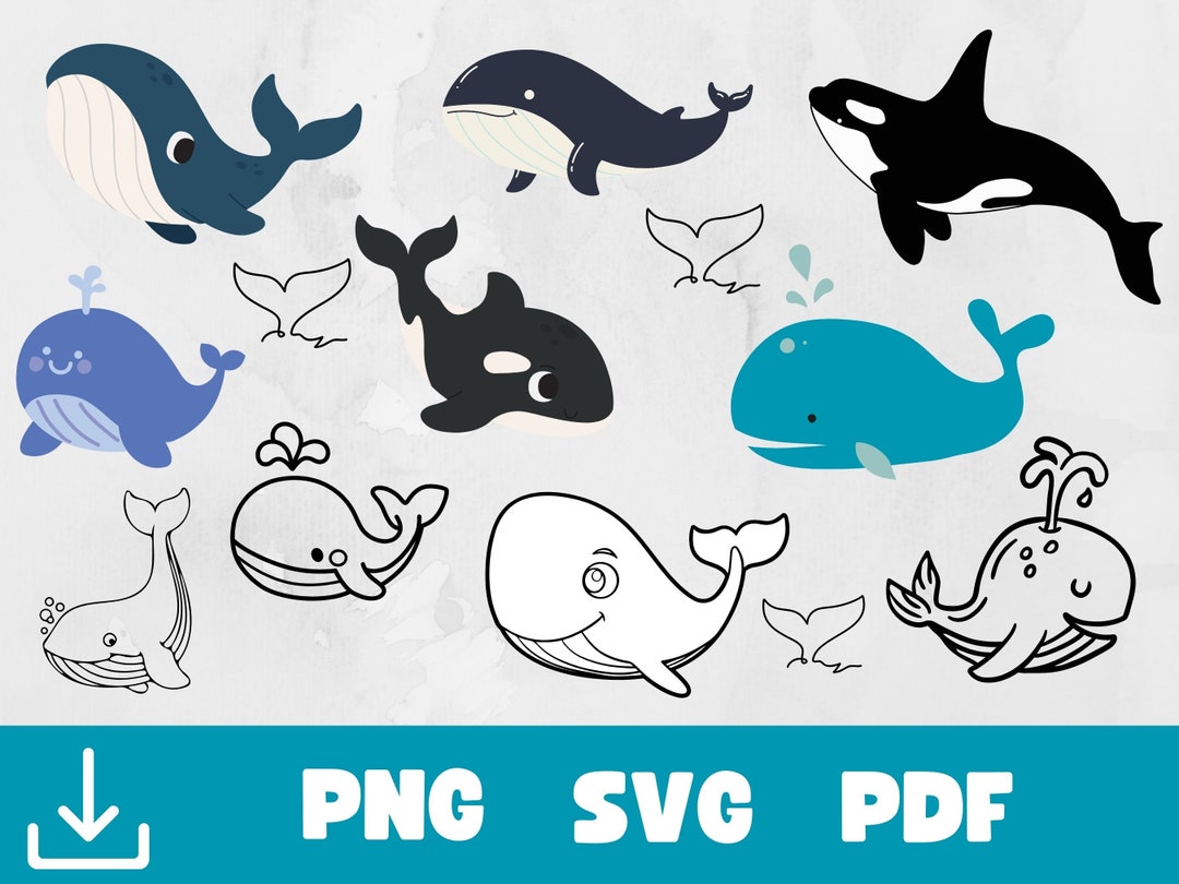 Wal Vektor, Ozean SVG, Meerestiere, Wal geschnitten Datei, Wal Clipart ...