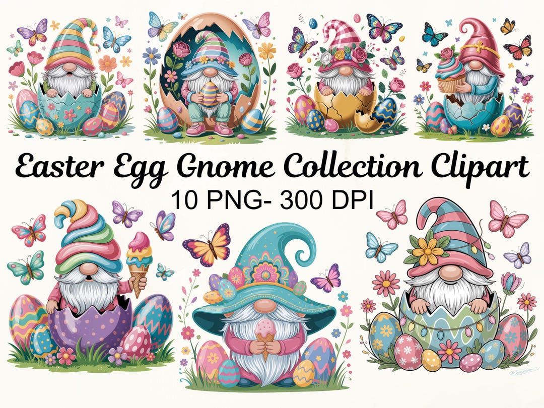 Watercolor Easter Gnome Clipart | Bunny Egg PNG (digital Download) - Etsy