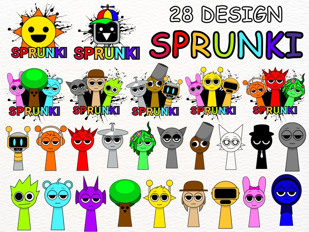 Paquete SVG de Sprunki de Incredibox, SVG del juego de Incredibox, PNG ...