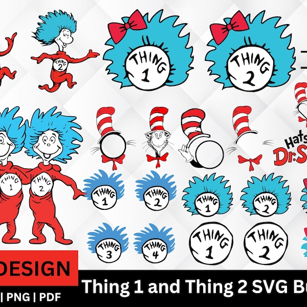 Thing One Svg - Etsy