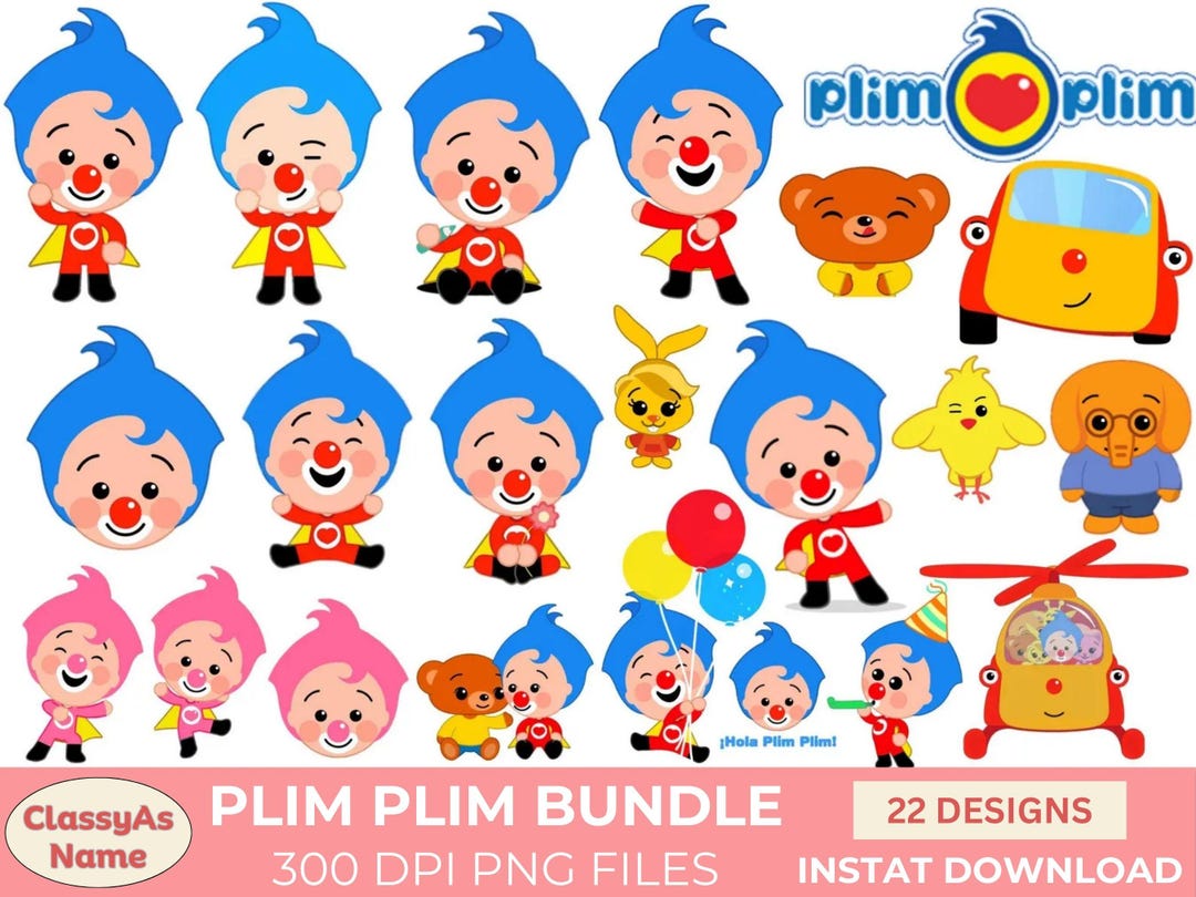 Plim Plim PNG Clipart Bundle | Cartoon Graphics (digital Download) - Etsy